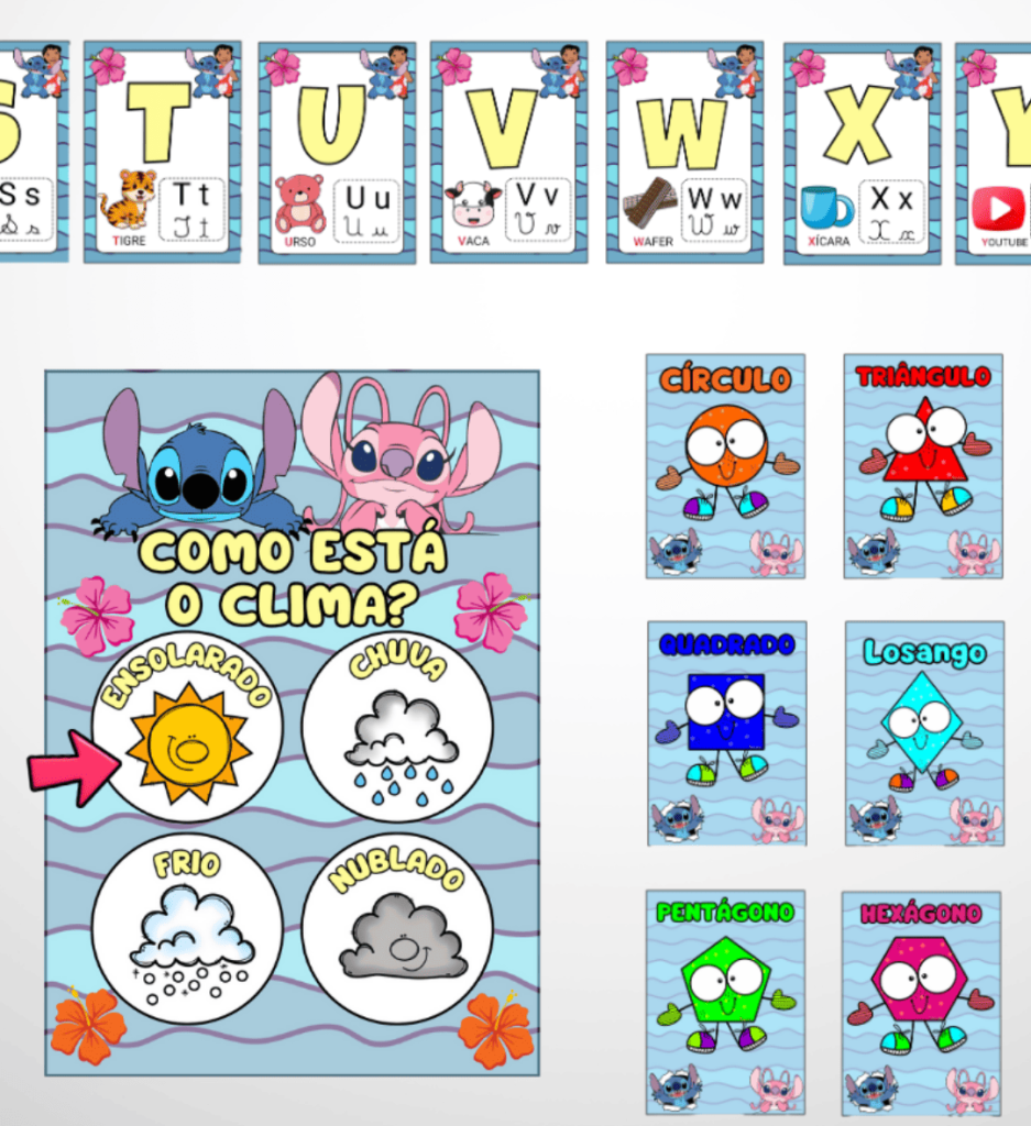 Kit Sala de Aula – Stitch – Mundo Pedagógico: Atividades da Pro